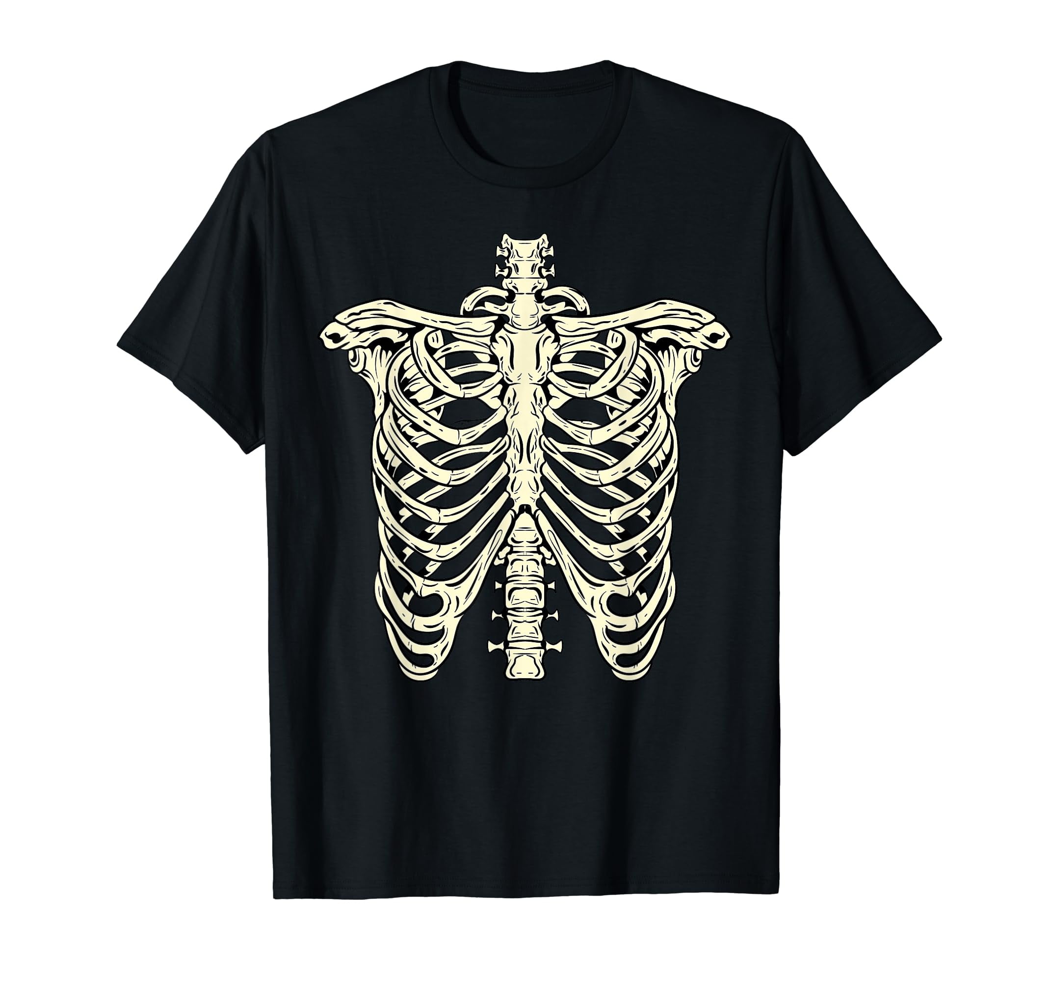 Skeleton Rib Cage Xray Bones Skull Halloween Costume T-Shirt - Walmart.com