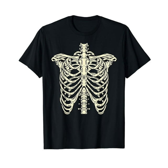 Skeleton Rib Cage Xray Bones Skull Halloween Costume T-Shirt - Walmart.com