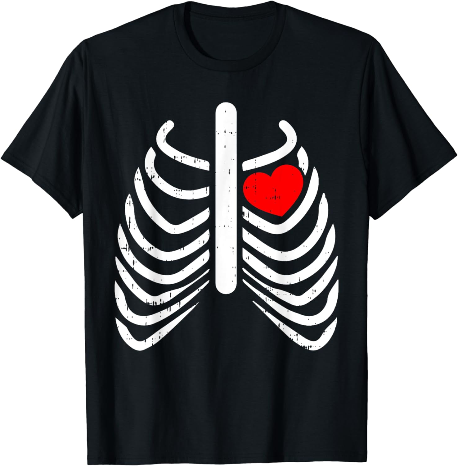 Skeleton Rib-cage Heart Valentines Day Cool V-Day Love T-Shirt ...