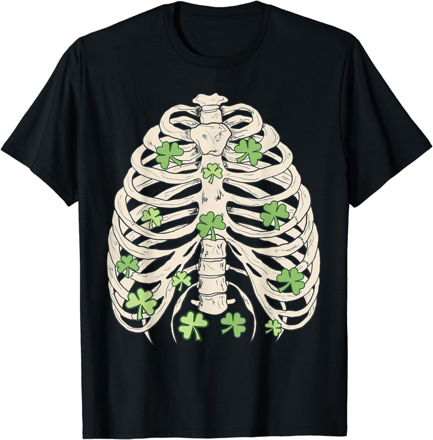 Skeleton Ribcage Xray Funny St Patrick's Day Shamrock T-Shirt - Walmart.com