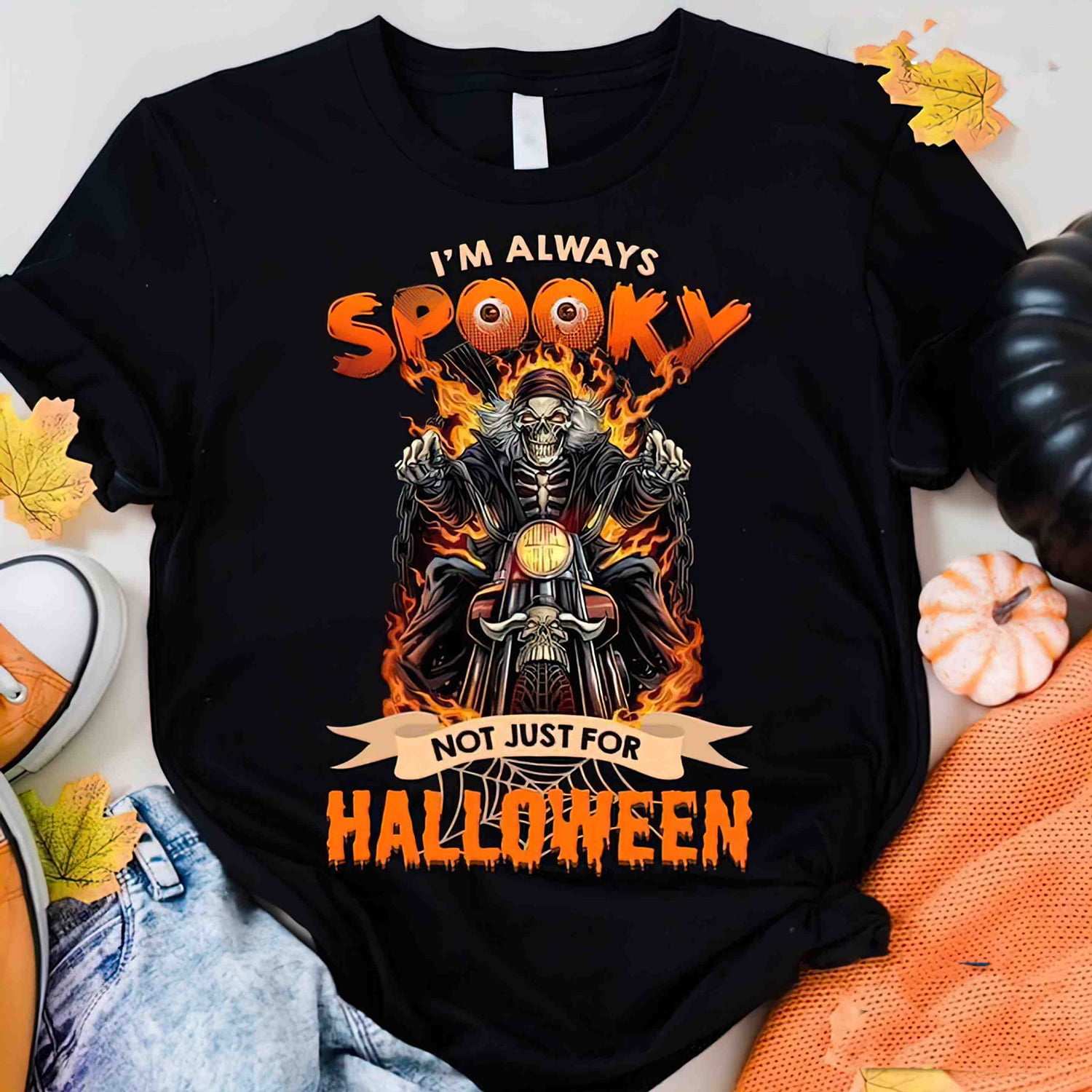 Skeleton Rides Motorcycle I’m Always Spooky Not Just for Halloween ...