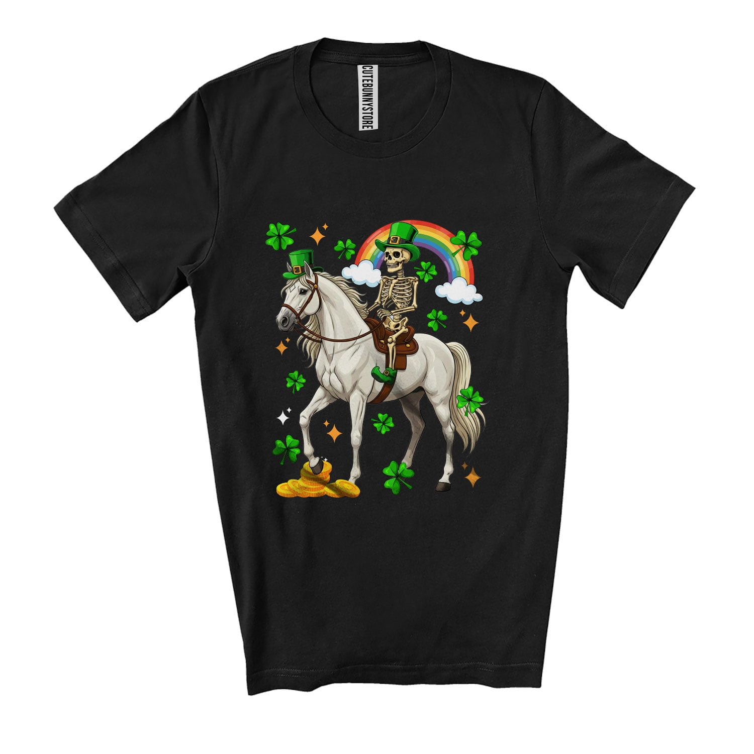 Skeleton Riding Horse; Awesome St. Patrick's Day Shamrock Rainbow ...