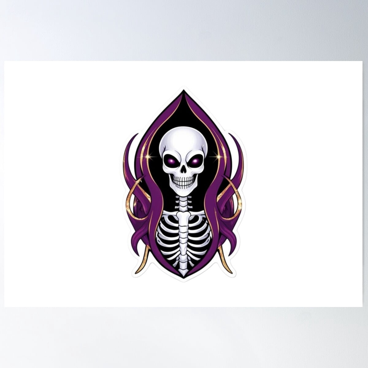 Skeleton Sentinel Poster Wall Art, Modern Wall Decor For Living Room ...