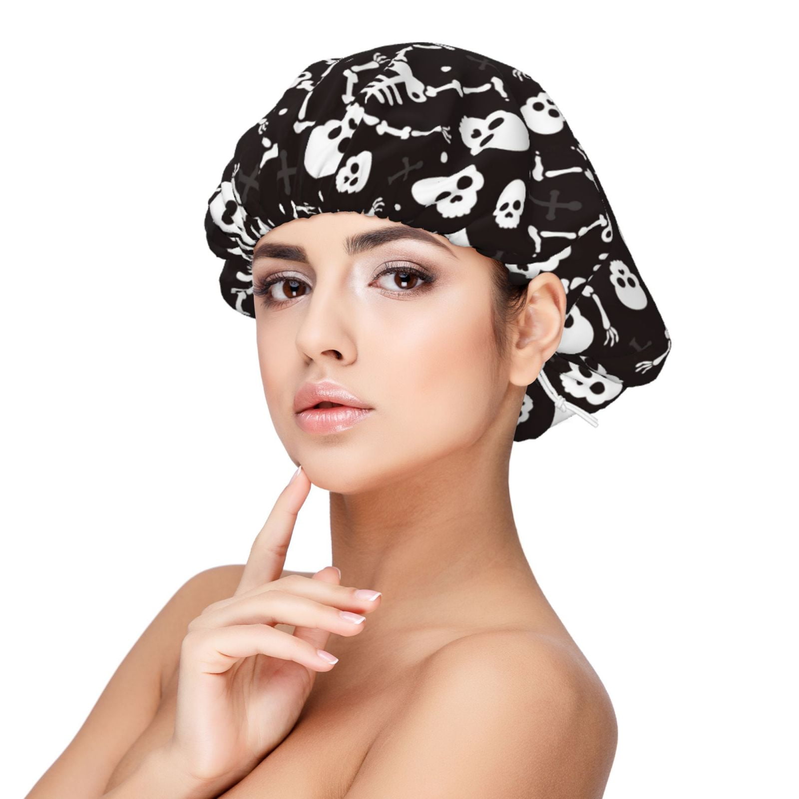Skeleton Silk Bonnet for Sleeping Women Men, Adjustable Elastic Satin ...