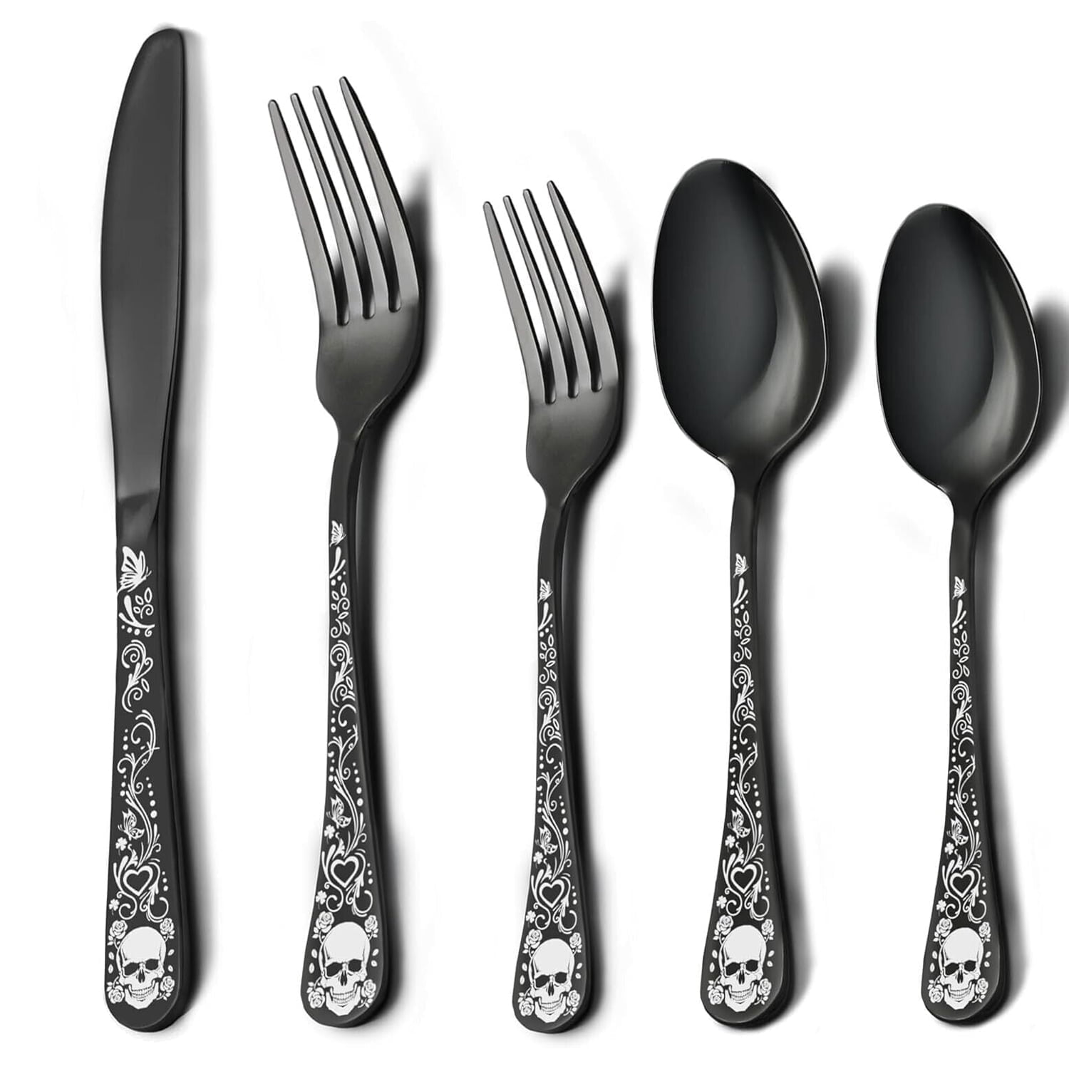 Skeleton Silverware Set,Skeleton Personality Skull Stainless Steel ...
