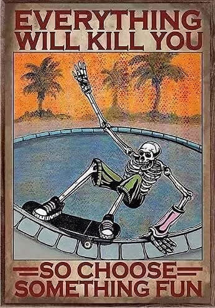 Skeleton Skateboard Diamond Art Kits for Adults,DIY 5D Diamond Painting ...