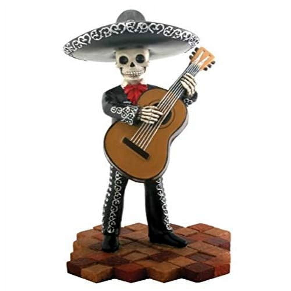 Skeleton Skull Black Mariachi Band Bassist Figurine Collectible ...