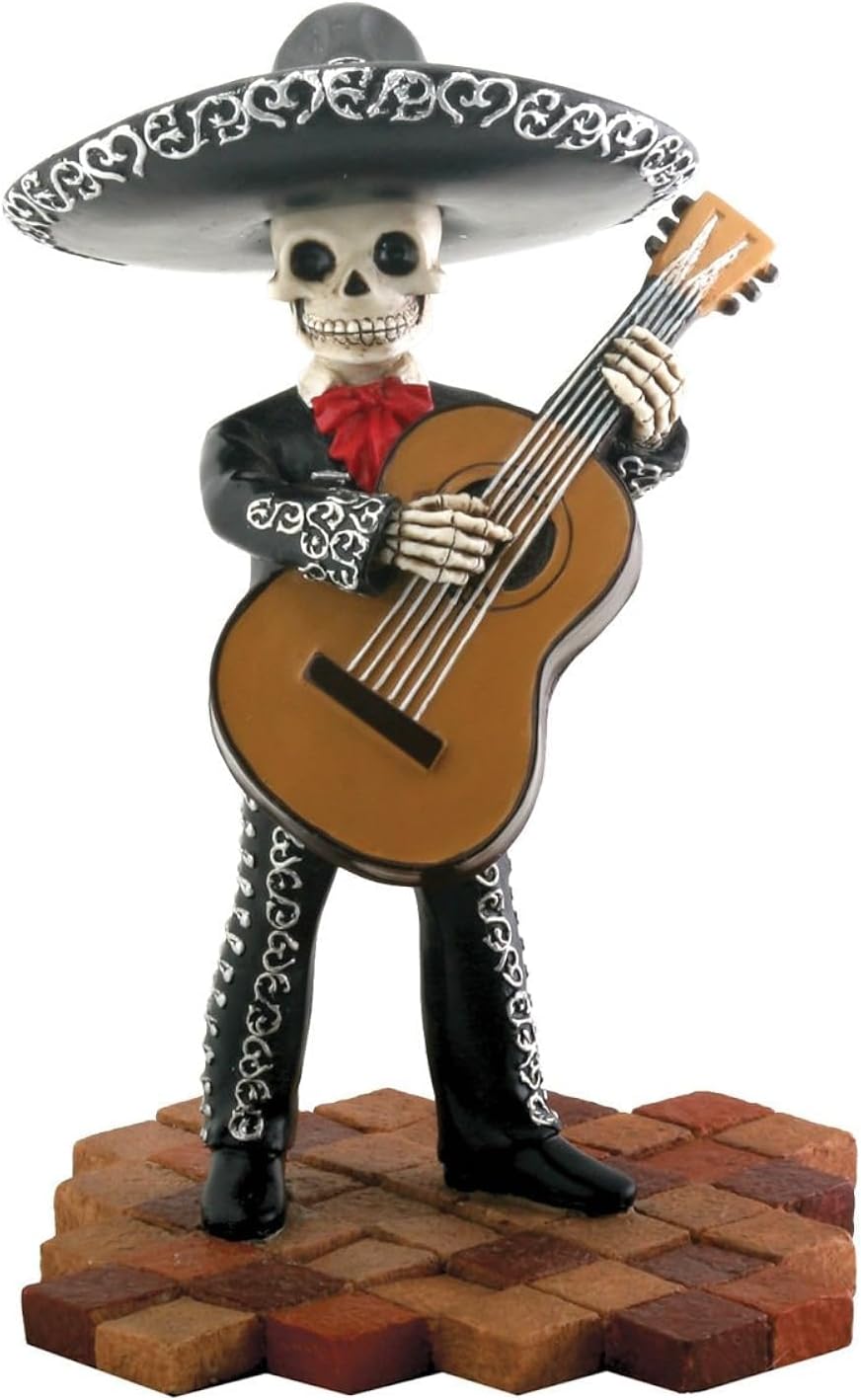 Skeleton Skull Black Mariachi Bassist Figurine Collectible - Walmart.com