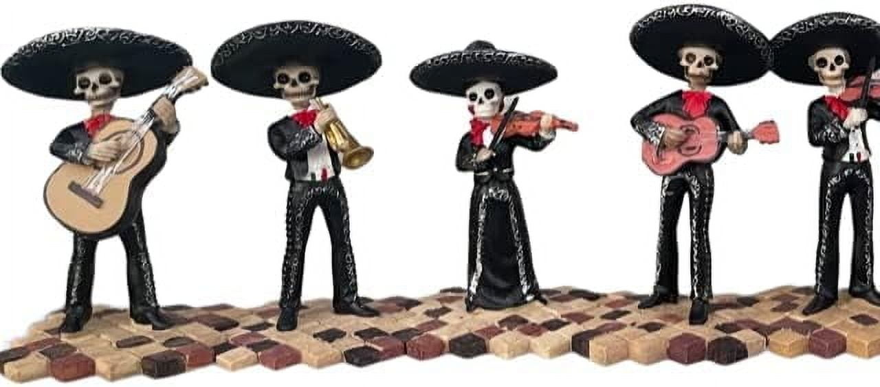 Skeleton Skull Black Mariachis Band Statues - Walmart.com