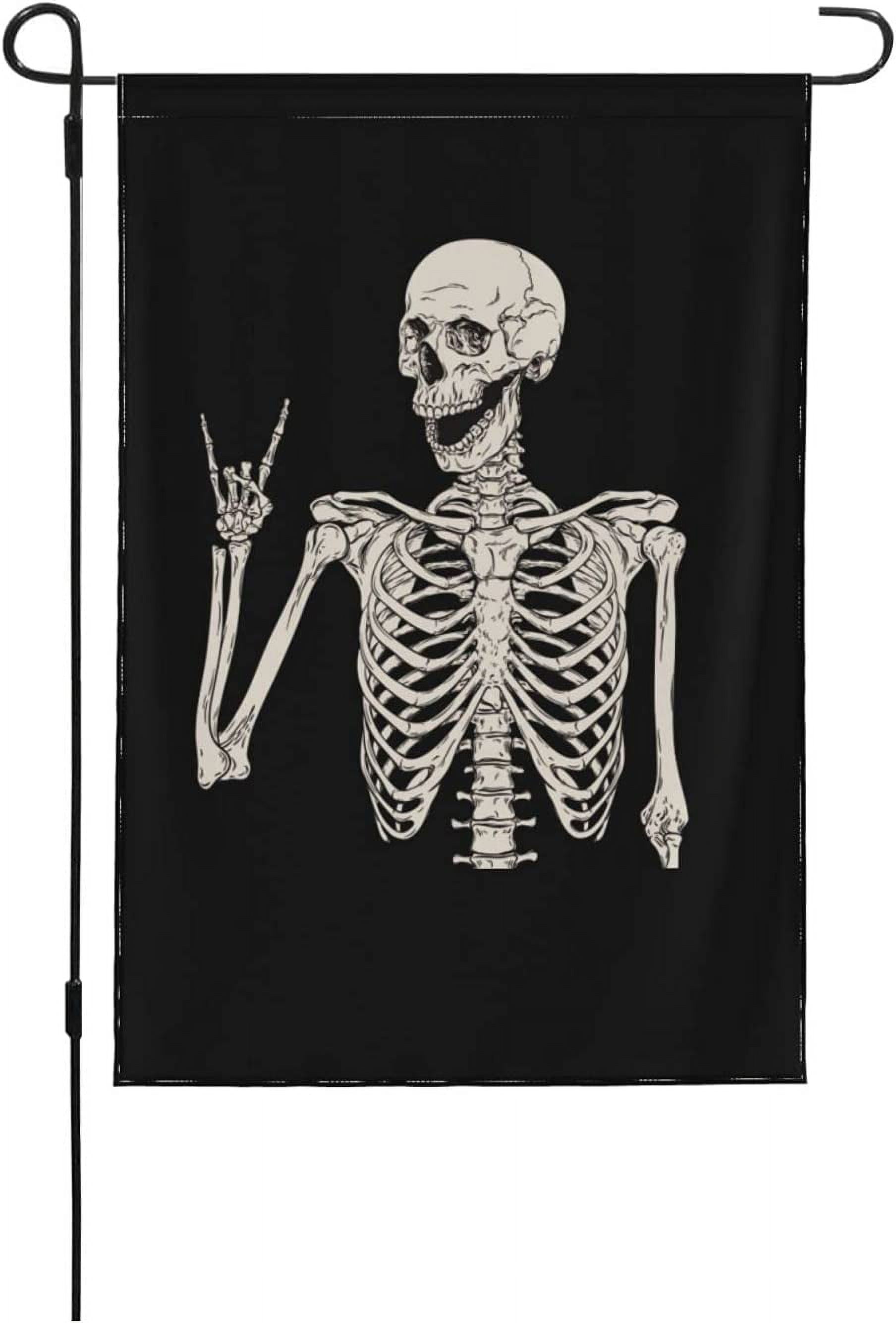 Skeleton Skull Boho Hippie Garden Flags Double Sided, Welcome Summer ...