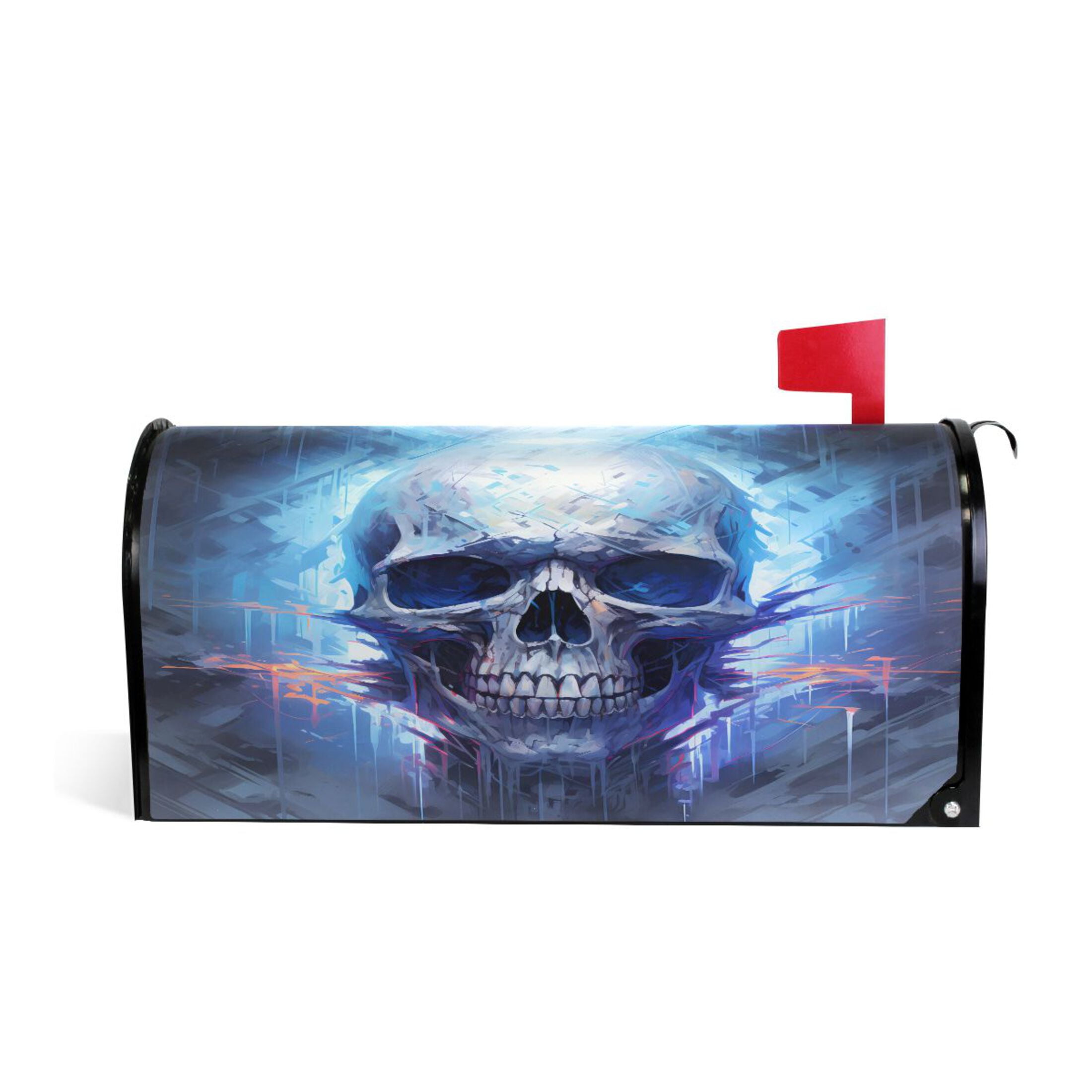 Skeleton Skull Halloween Magnetic Mailbox Covers Garden Post Box Wraps ...