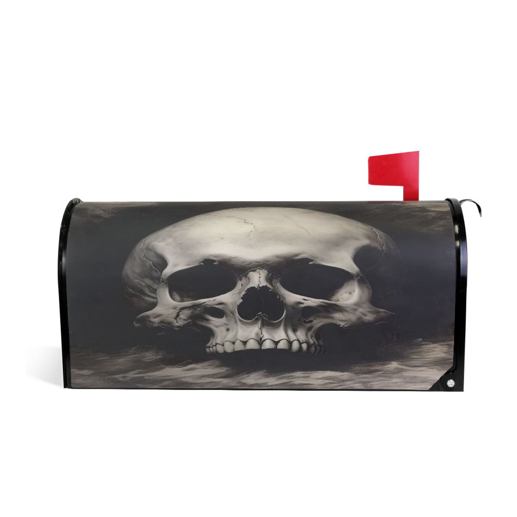 Skeleton Skull Magnetic Mailbox Covers Garden Post Box Wraps Yard Decor ...