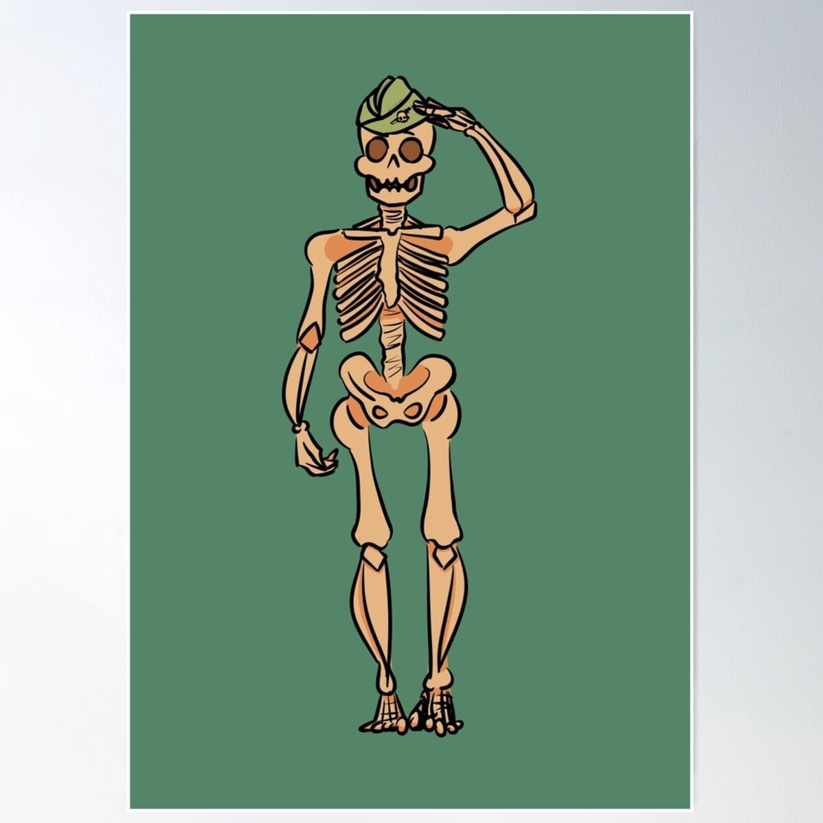 Skeleton Soldier Poster Wall Art, Modern Wall Decor For Living Room ...
