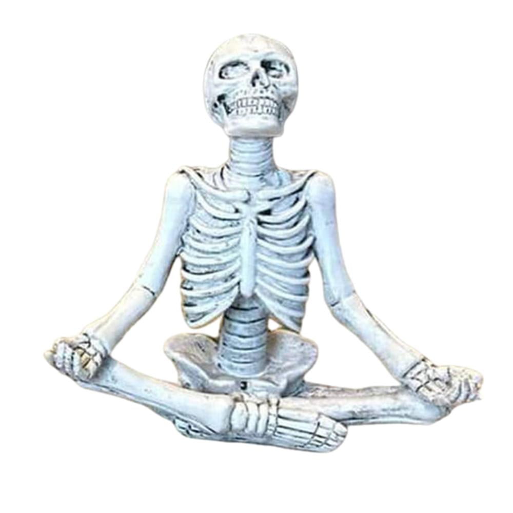 Skeleton Statue | Halloween Spooky Meditation Sculpture Realistic Resin ...