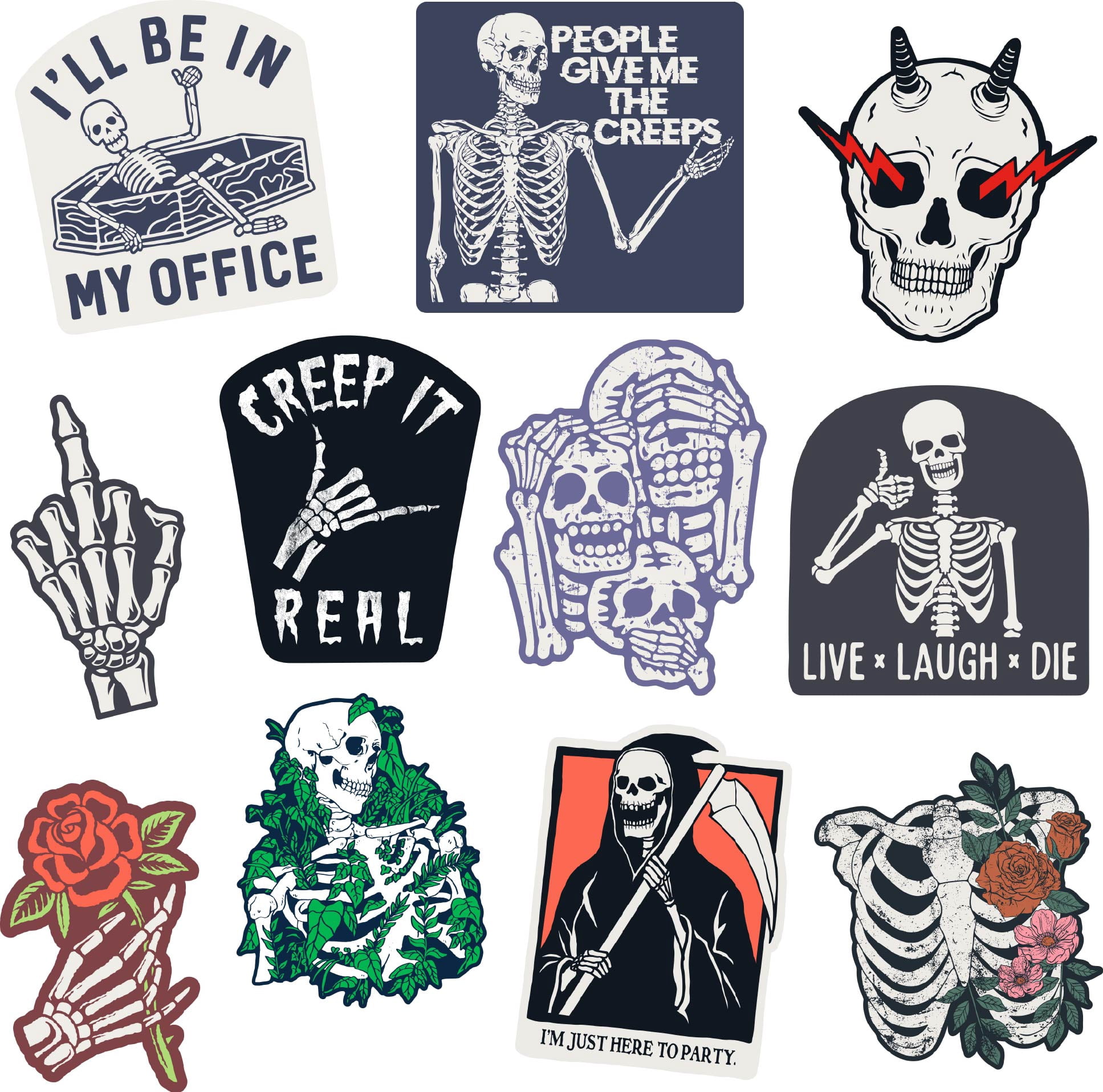 Skeleton Sticker Extra Large Stickers for Adults Funny Adhesives with ...