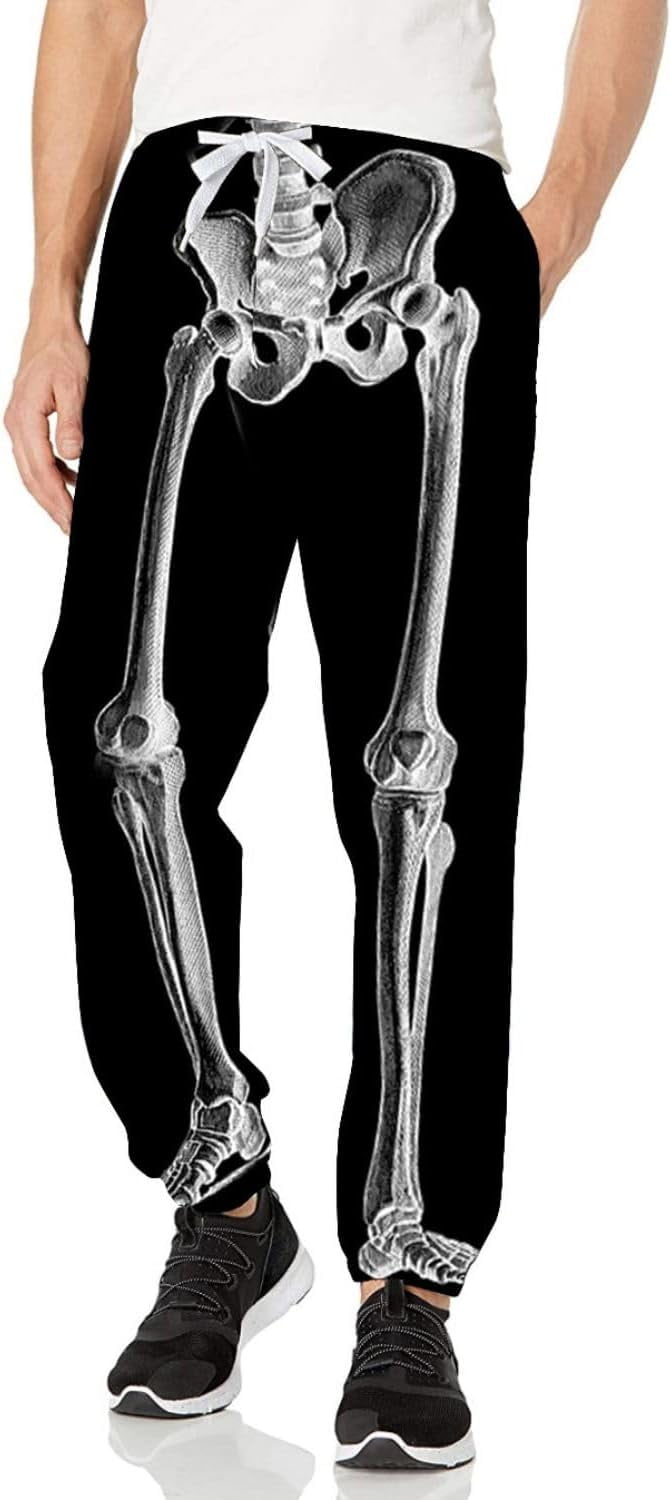 Skeleton Sweatpants for Men's Halloween Sweatpants Skull Print Lounge ...