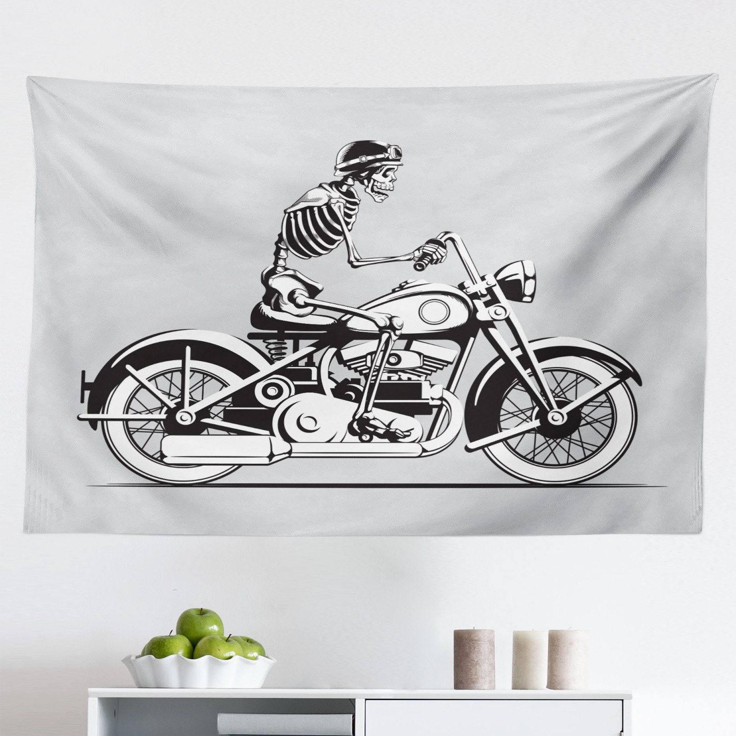 Skeleton Tapestry, Halloween Spooky Disco Funny Disco Dancing with ...