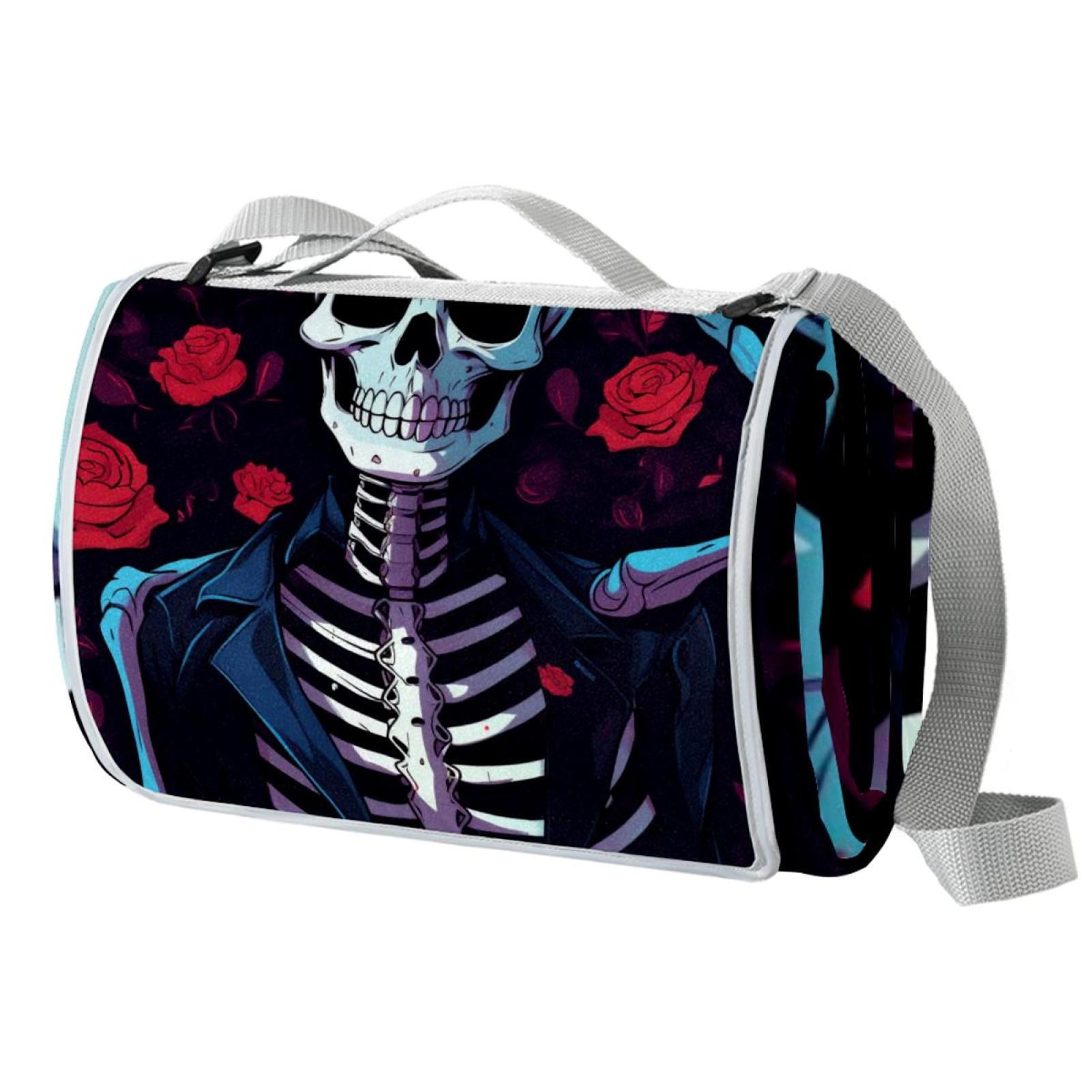 Skeleton Waterproof Canvas Picnic Blanket Outdoor Mat for Beach ...