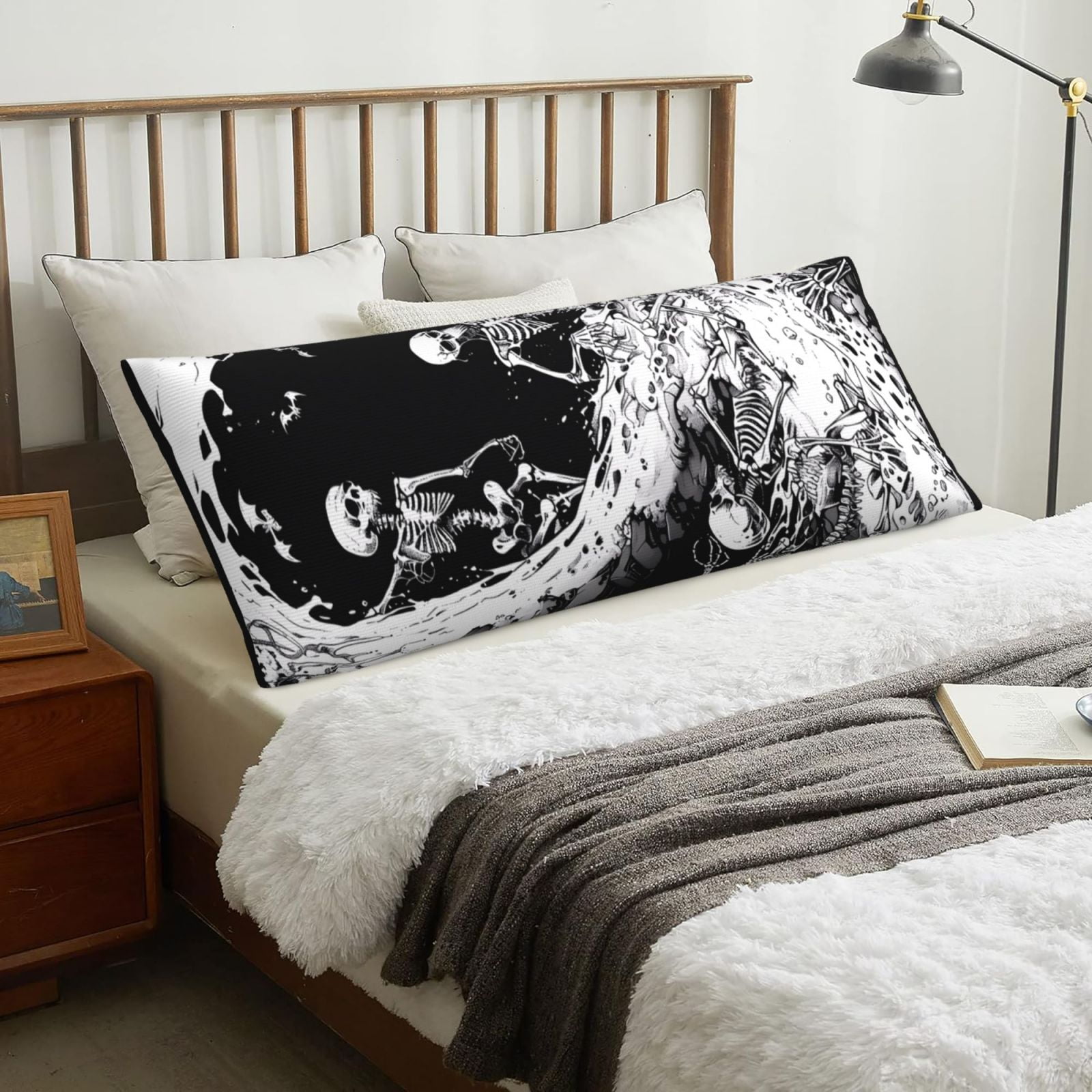 Skeleton Wave Artwork Body Pillow Cover with Zipper, Cooling body ...