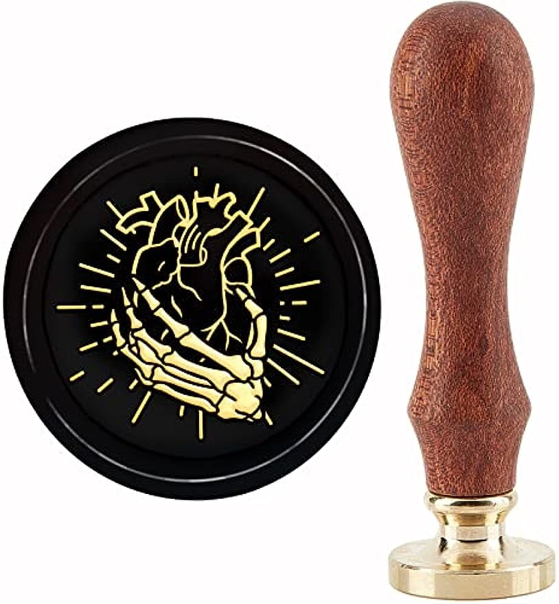 Skeleton Wax Seal Stamp Hand Sealing Wax Stamps Heart 30mm Retro ...