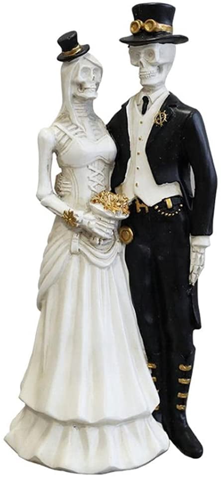 Skeleton Wedding Couple Statue, Figure Halloween Party Decorations ...