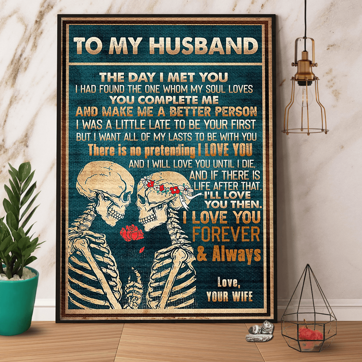Skeleton Wife To My Husband I Love You Forever & Always Paper Poster No ...