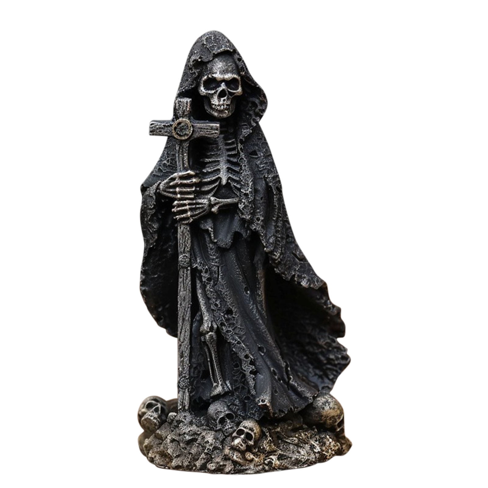 Skeleton Witch Resin Statue Gothic Decor - Skull Resin Art Sculpture ...