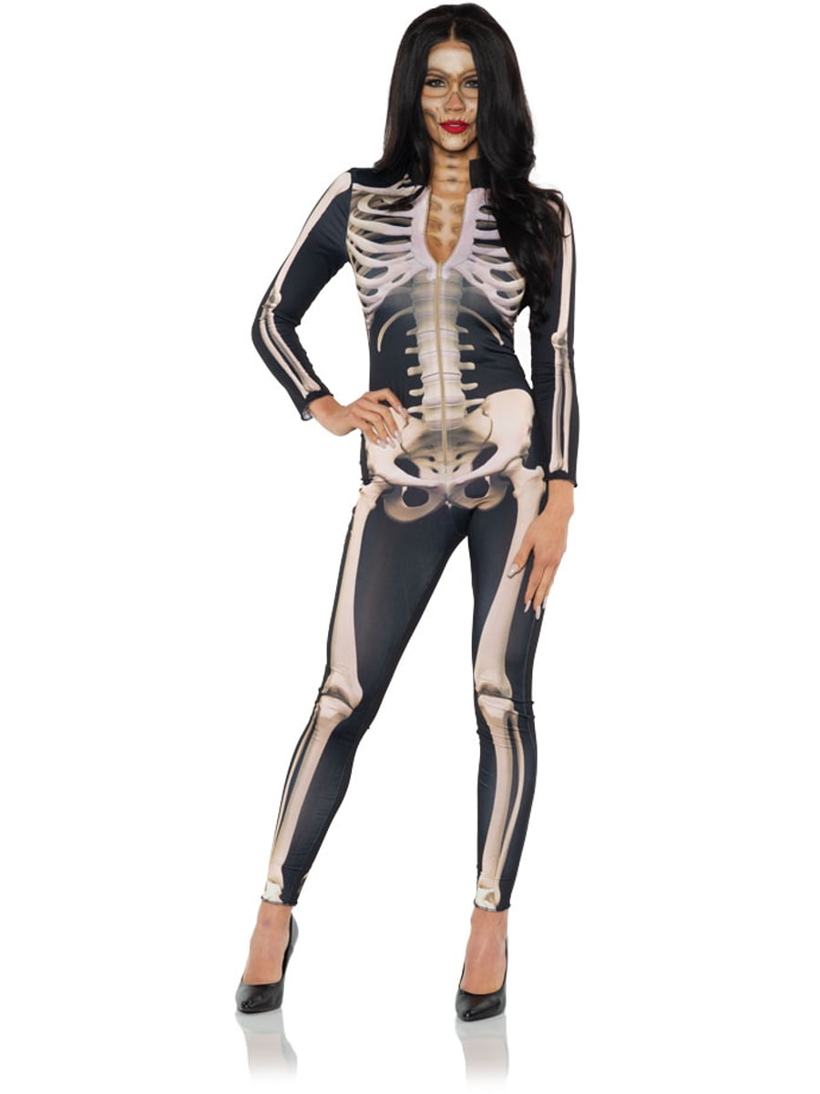 Women's Skeleton Bones X-Ray Jumpsuit Costume Medium 8-10 - Walmart.com