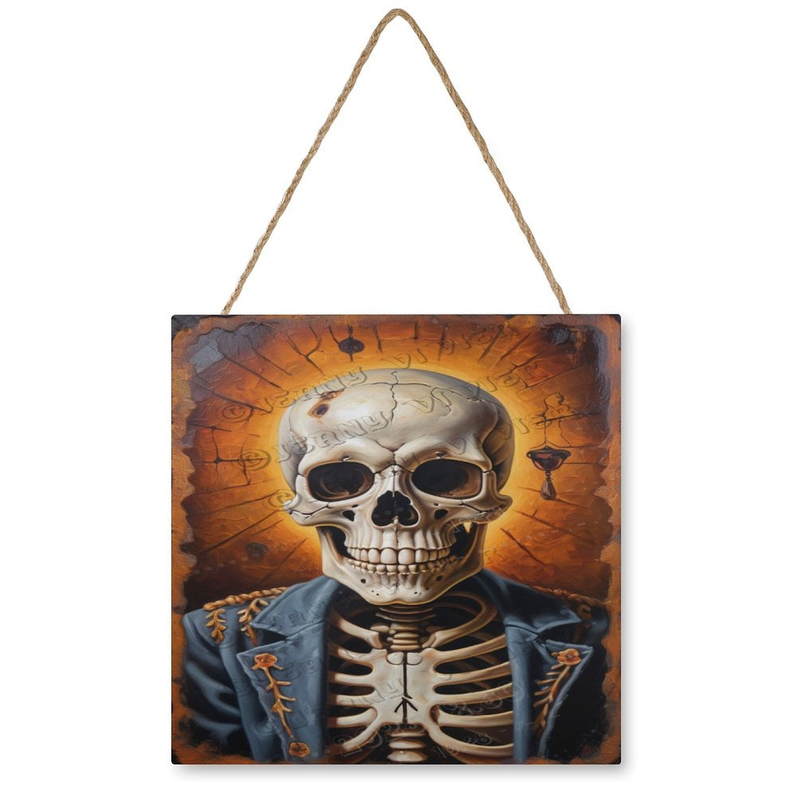 Skeleton Wooden Hanging Sign Gothic Room Decor Horror Skeleton Wall ...