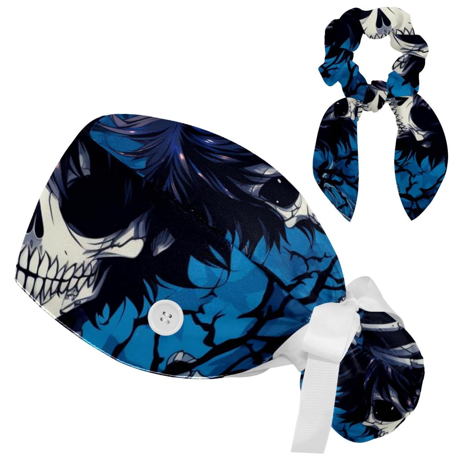 Skeleton Working Cap with Buttons, Bow Hair Scrunchy and Ribbon Tie for ...