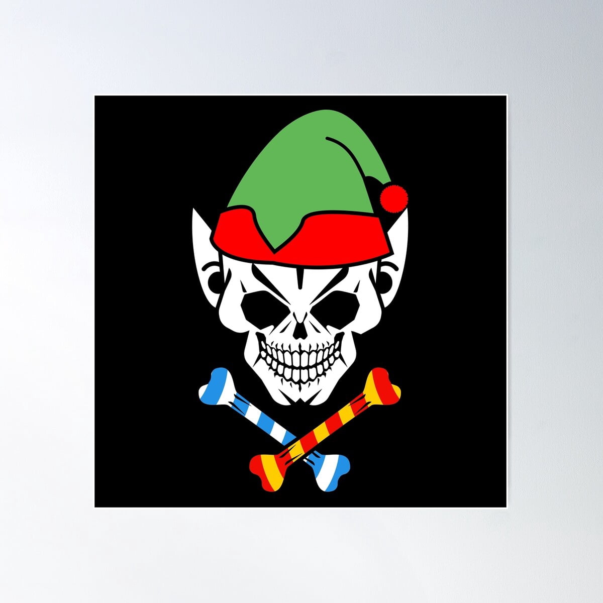 Skeleton Xmas Poster Wall Art, Modern Wall Decor For Living Room ...