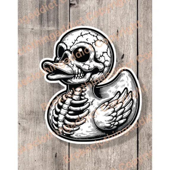 Skeleton Zombie Rubber Ducky Sticker Laptop Sticker Water Bottle ...