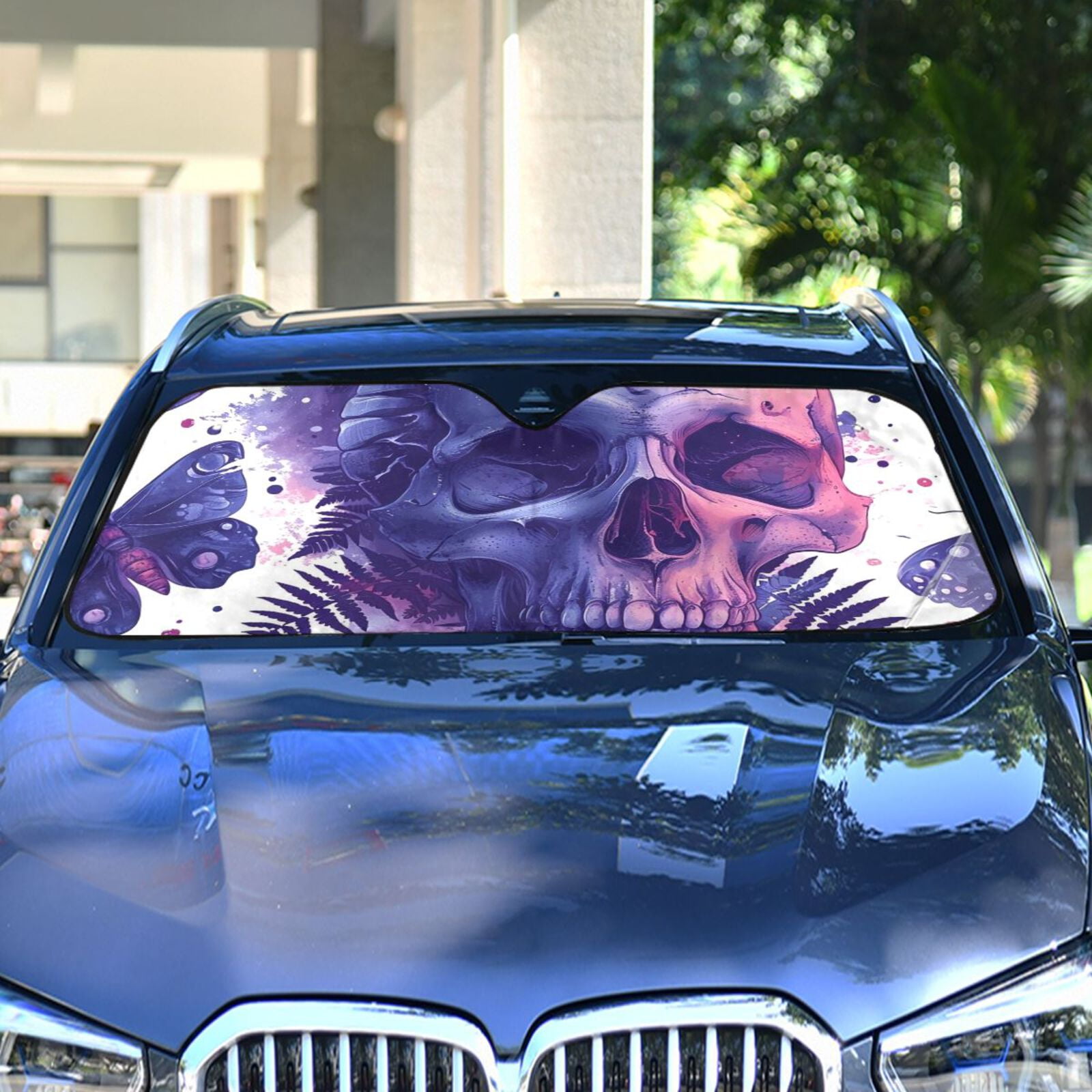 Skeleton and Butterflies Automotive Front Car Windshield Sun Shade ...