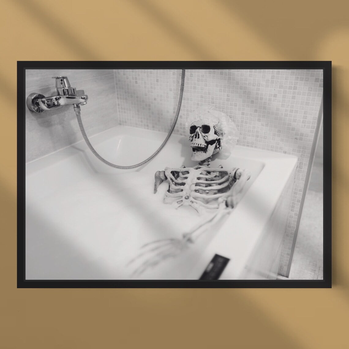 Skeleton in Bathtub Print Poster Gothic Bathroom Wall Art, Size 16x24 ...
