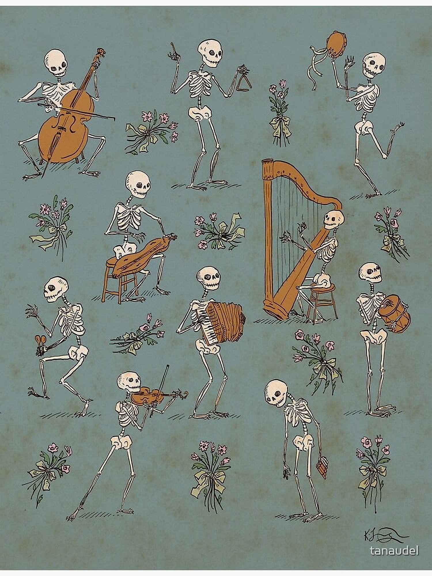 Skeleton orchestra Modern Art Decor Unframe - Walmart.com
