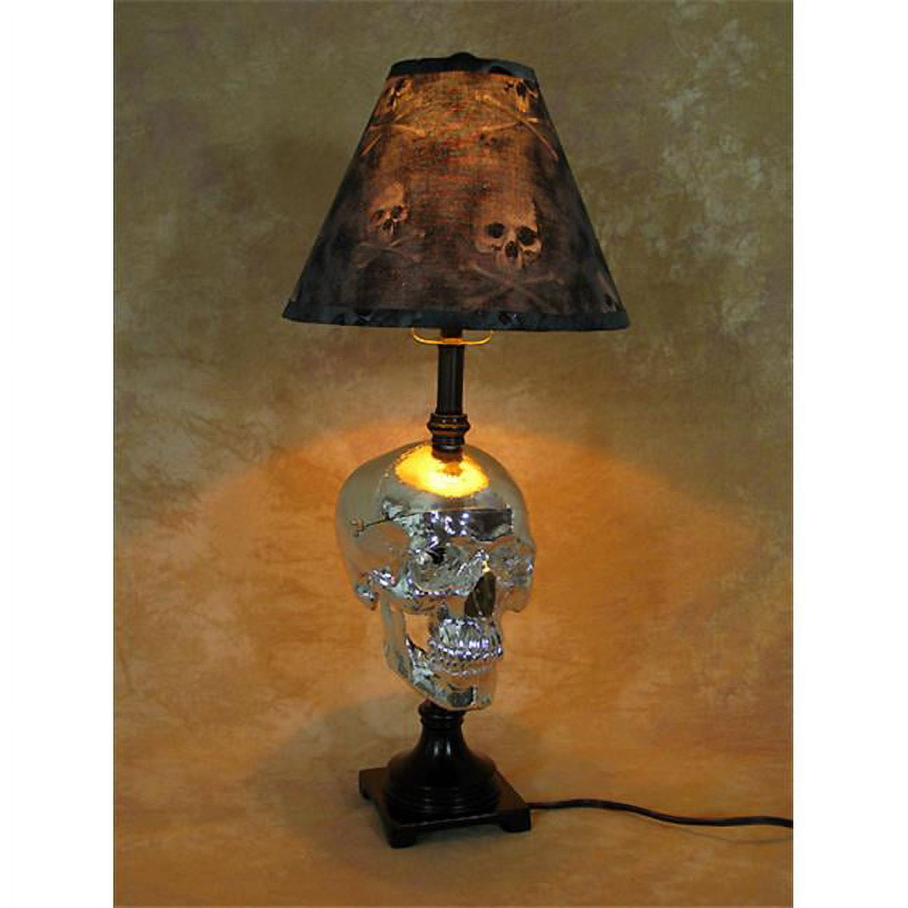 Skeletons And More LAMP-500 Chromed Skull Desk Lamp With Bone Shade ...