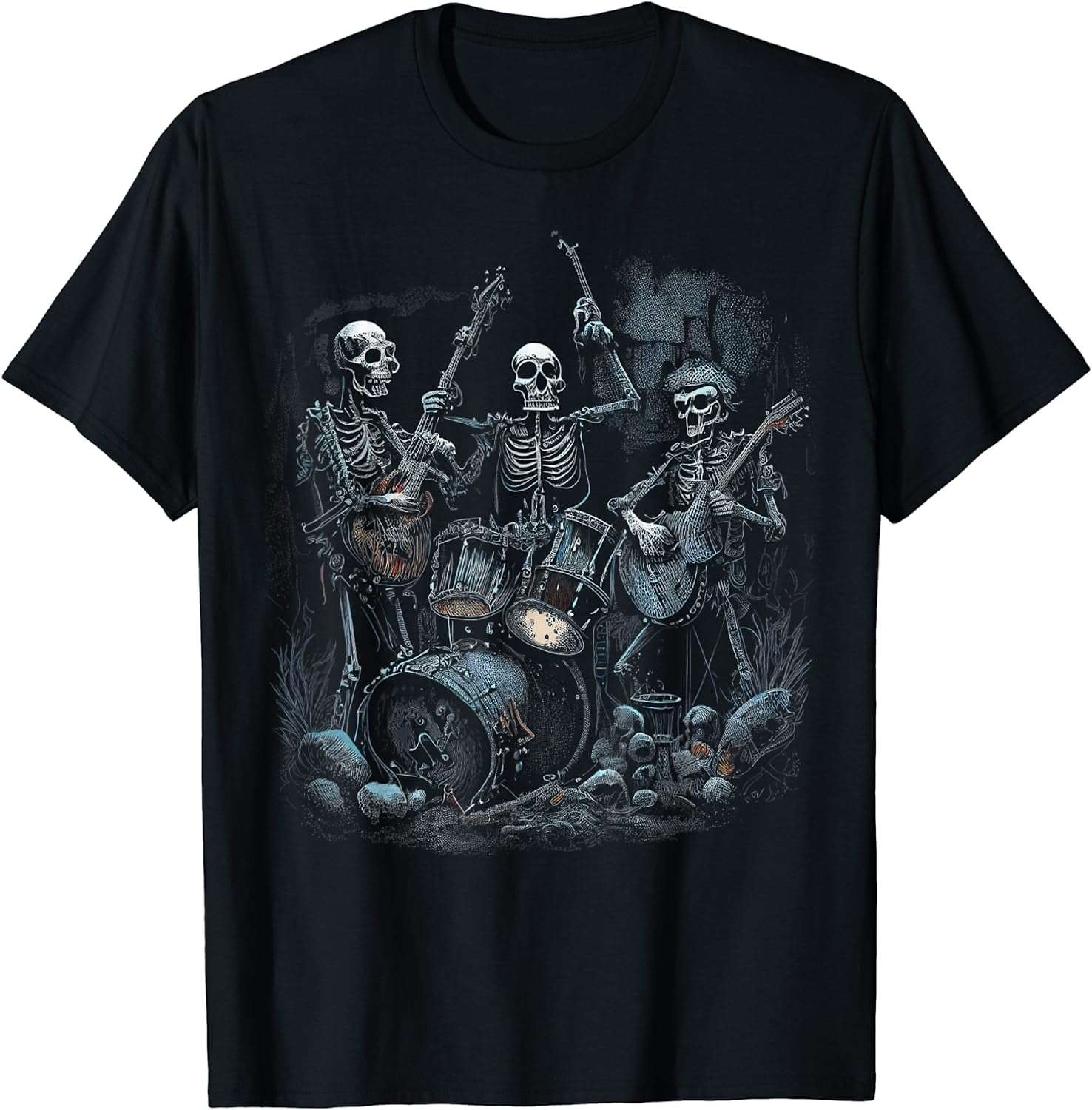 Skeletons Band At Rock Concert Graphic Tees Men Women T-Shirt - Walmart.com