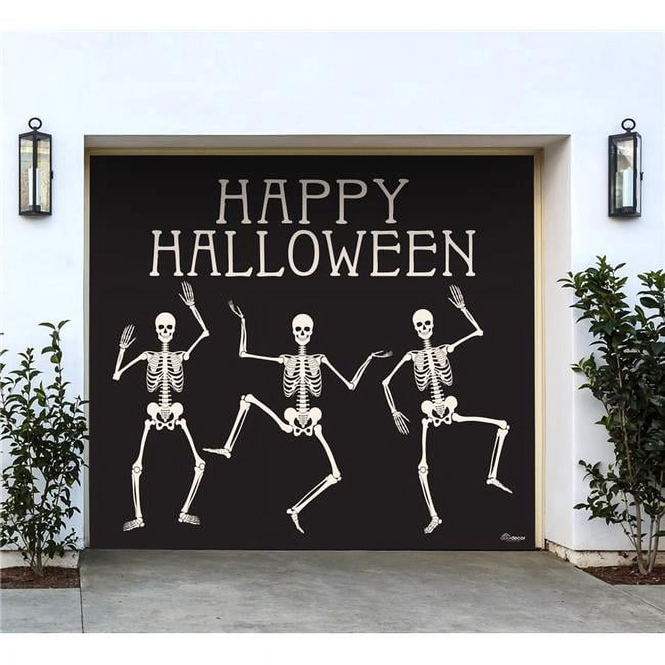 Skeletons - Halloween 7 ft. x 8 ft. Garage Door Decor Banner Mural - Walmart.com