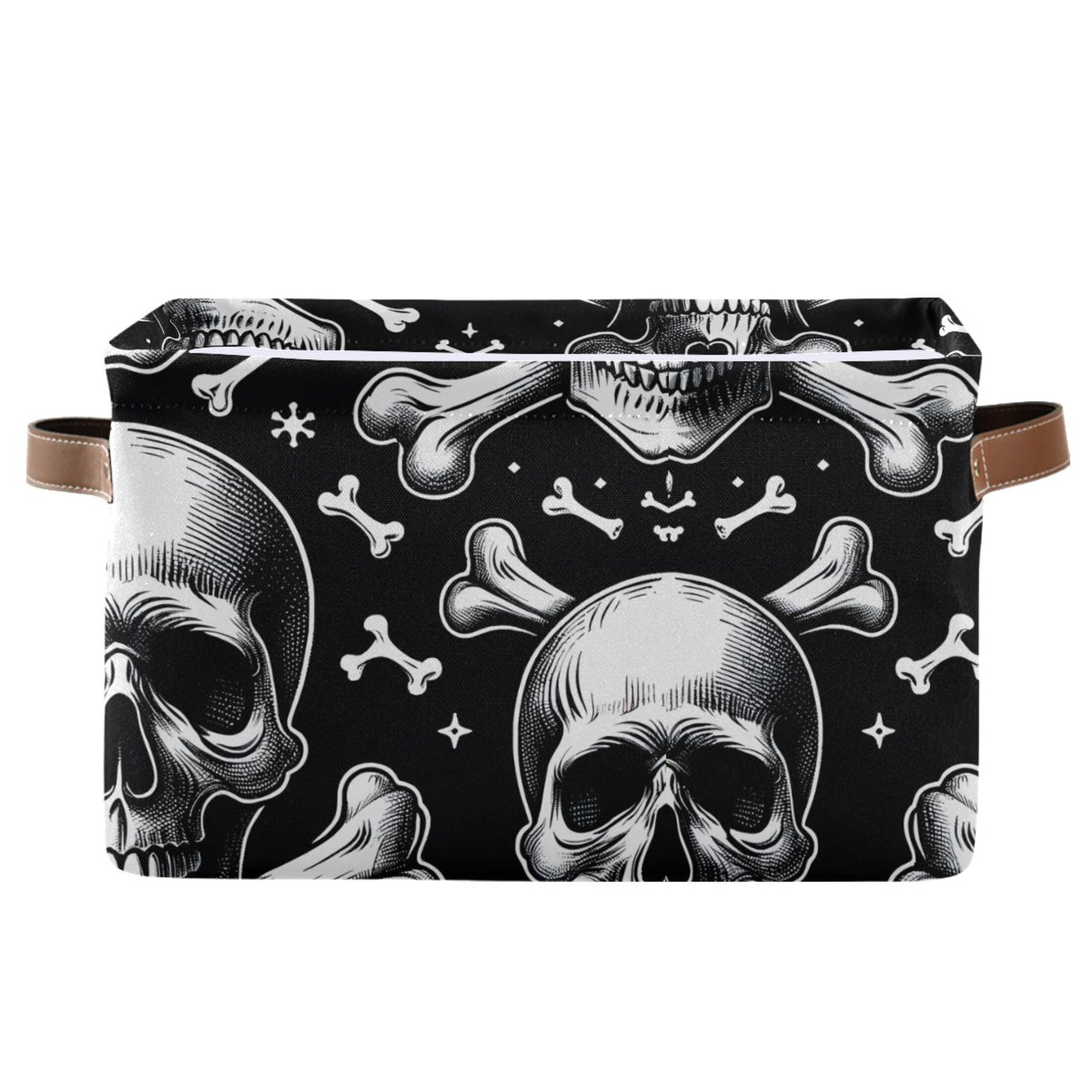 Skeletons Halloween Storage Basket Large Foldable Storage Bin Laundry ...