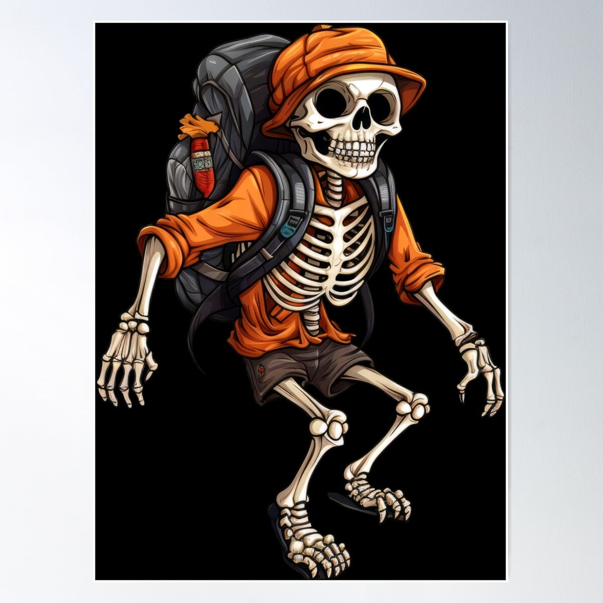 Skeletons Hiking / Mountaineering Skeleton Poster Wall Art, Modern Wall ...