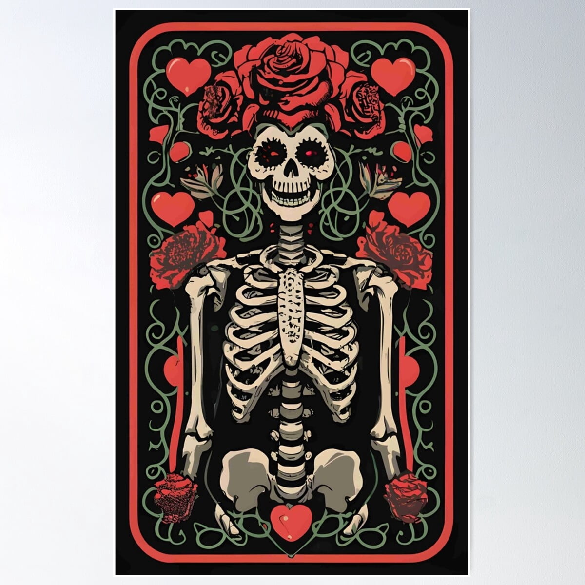Skeletons Love Too. Macabre Valentine'S. Poster Wall Art, Modern Wall ...