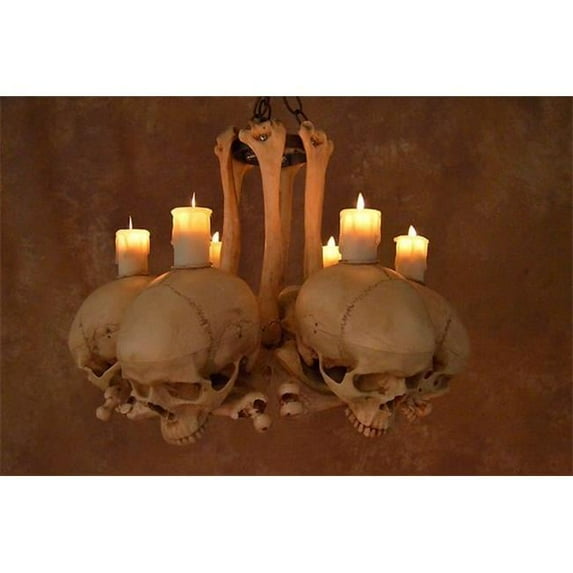 Skeletons & More SKUL-900M Skull & Hip Bones Chandelier, 6 Skulls on ...