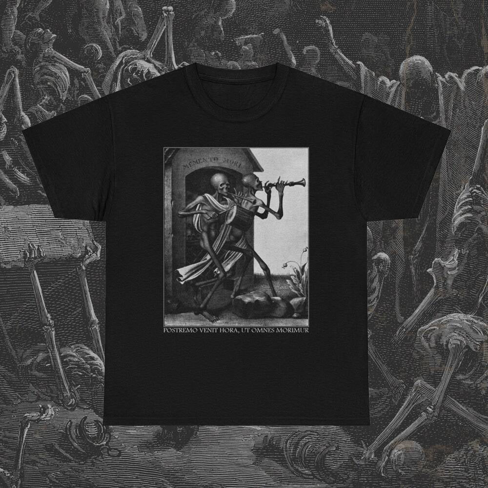 Skeletons Playing Flute, Dance of Death Shirt, Memento Mori Shirt ...