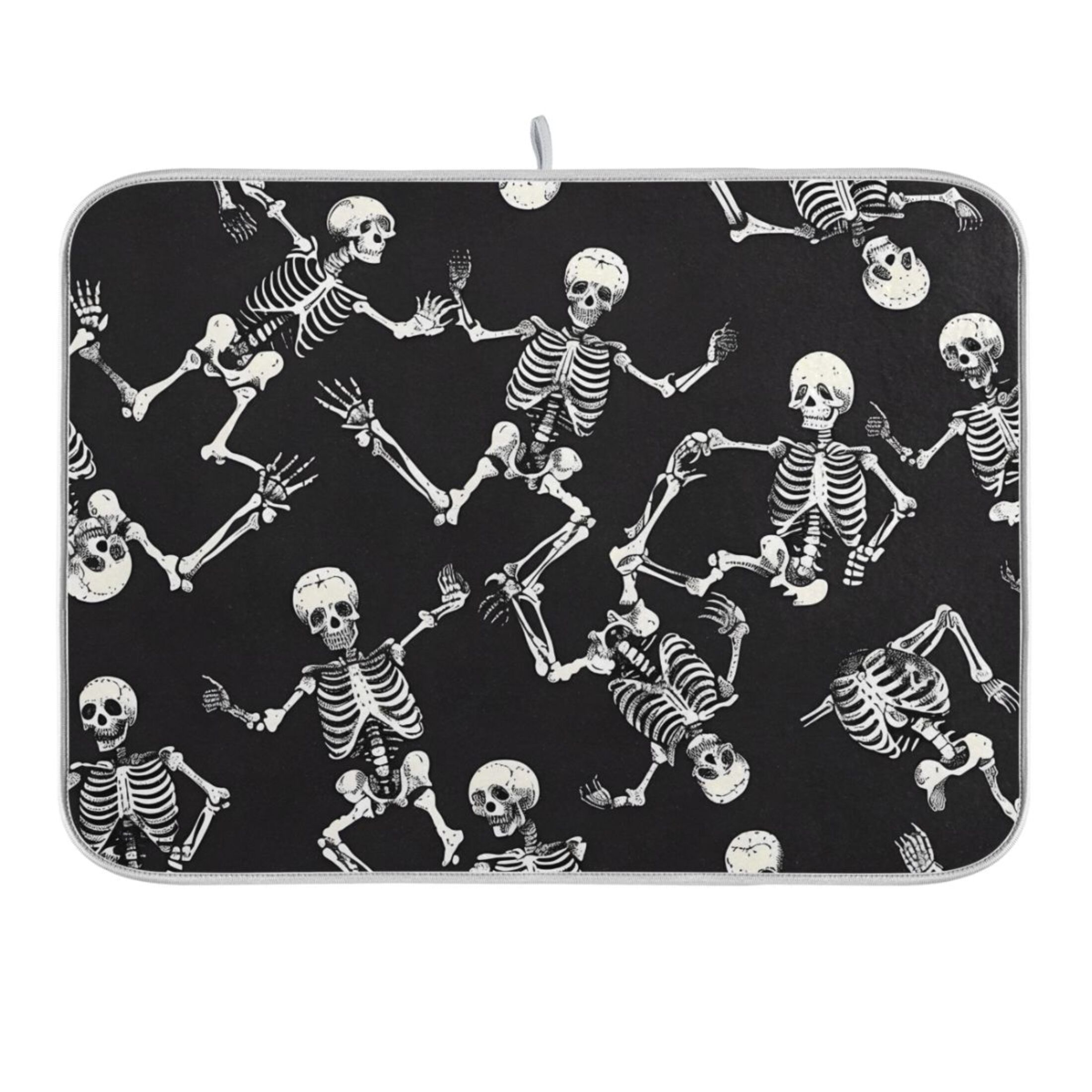 Skeletons Skull Dish Drying Mat for Kitchen Counter 18x24 In Absorbent ...