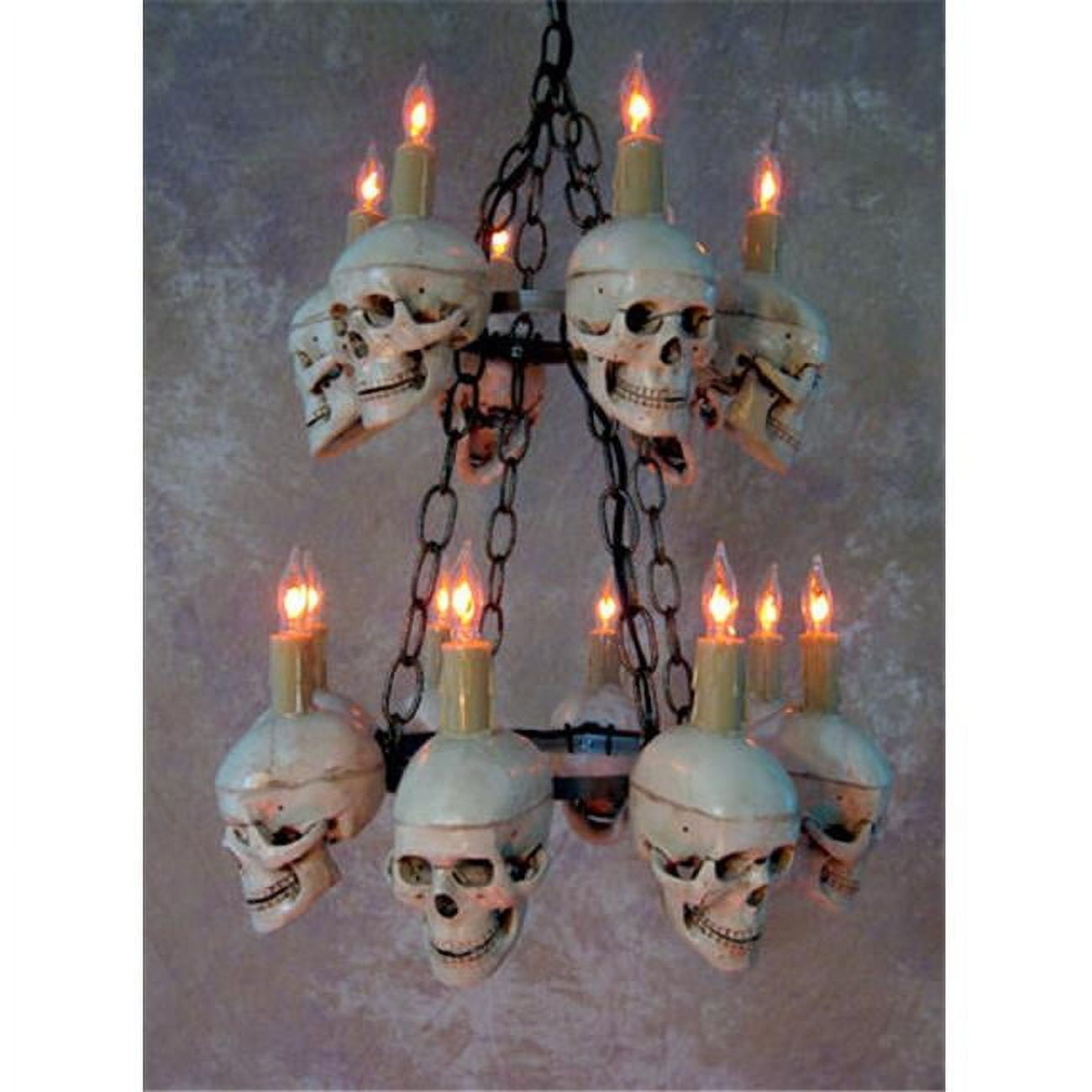 Skeletons and More SKUL-800 Two-tiered med. Skull chandelier with 14 ...