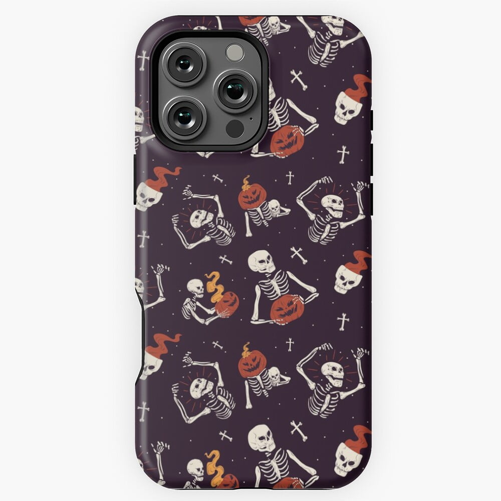 Skeletons and Pumpkin Magic Phone Case for iPhone 16 15 14 13 12 11 Pro ...