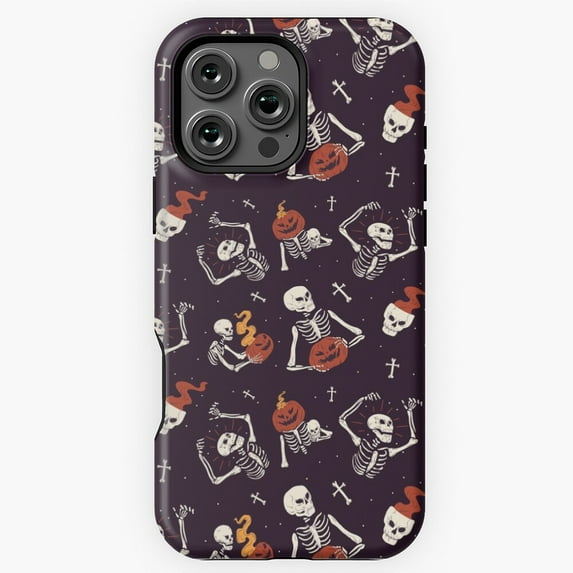 Skeletons and Pumpkin Magic Phone Case for iPhone 16 15 14 13 12 11 Pro ...