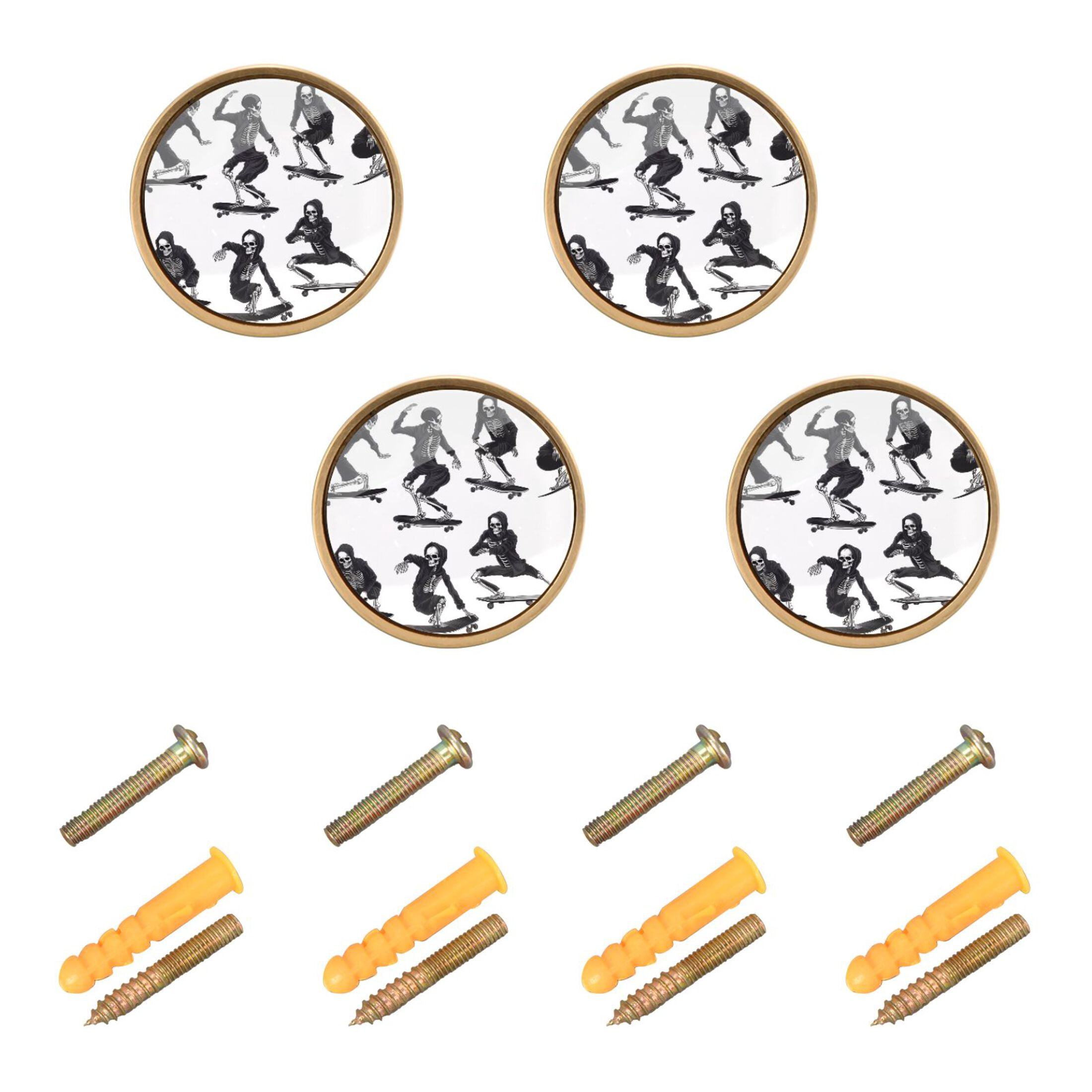 Skeletons with Skateboard Cabinet Knobs Kitchen Drawers Knobs Door ...