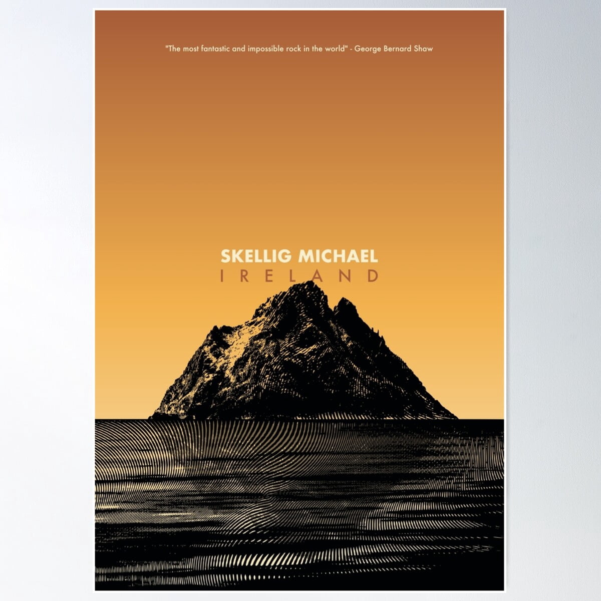 Skellig Michael Island Minimalist Art - Ireland Gift Poster Wall Art ...