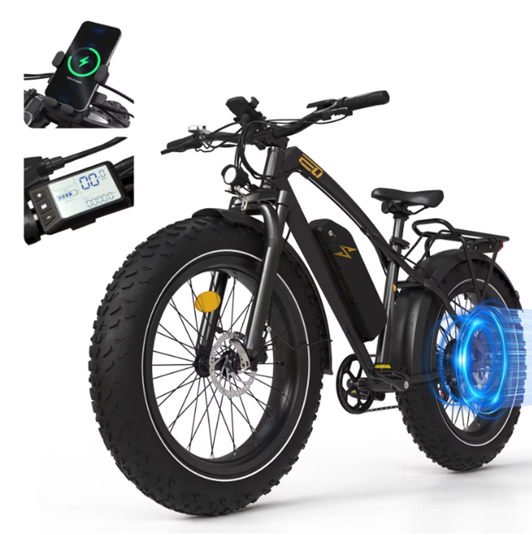 Skeri Electric Bike, 26"x4.0" Fat Tire E Bike, 500W (Peak 1000) Motor, 48V 15.6Ah Removable ...